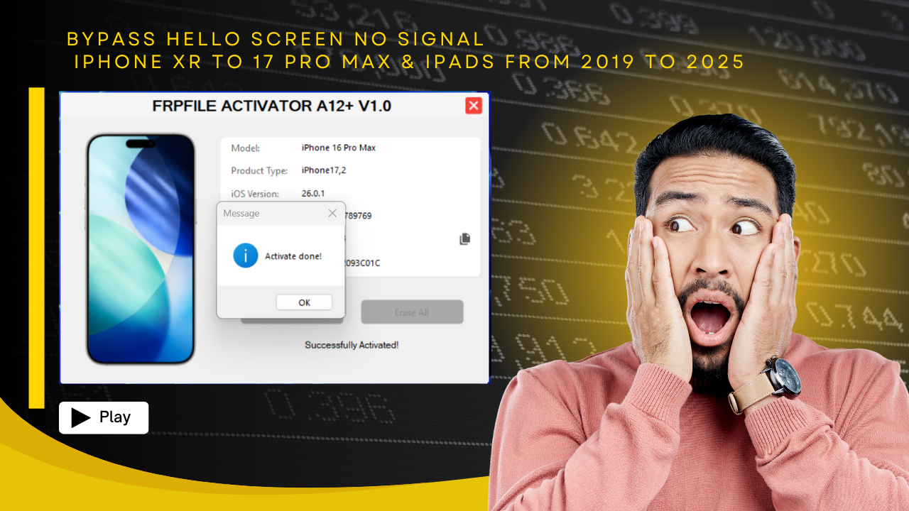 Bypass Hello Screen iCloud lock no signal Apple A12+ cheap price